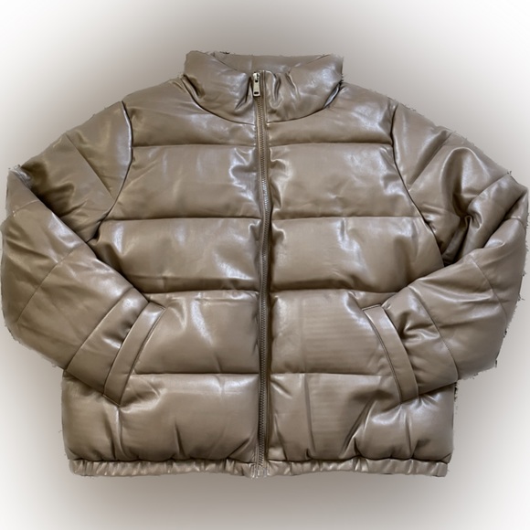 Sebby | Jackets & Coats | Sebby Collection Faux Leather Puffer Coat ...
